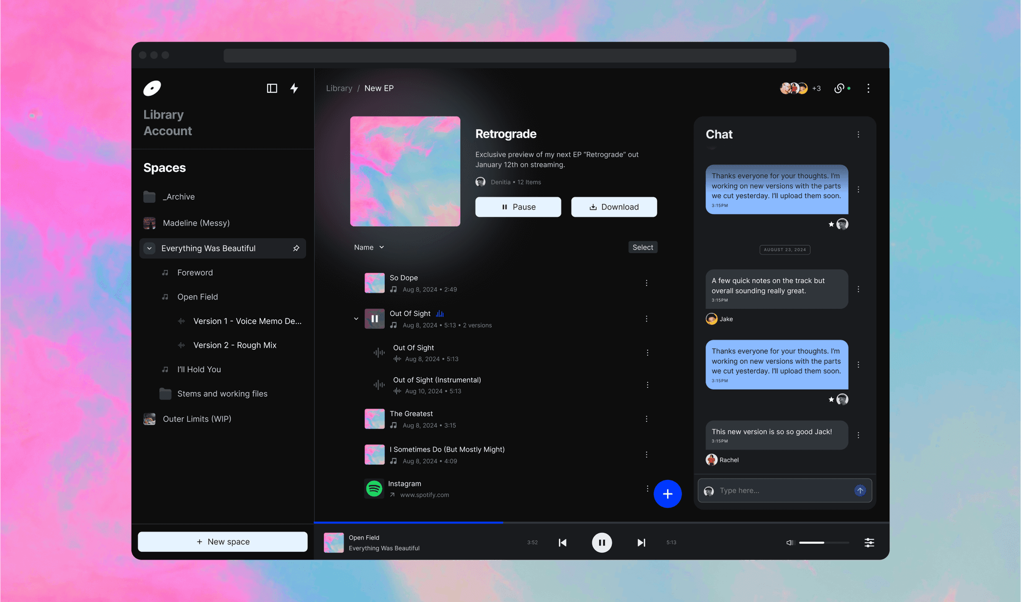 Audio file sharing and collaboration built for musicians • Highnote