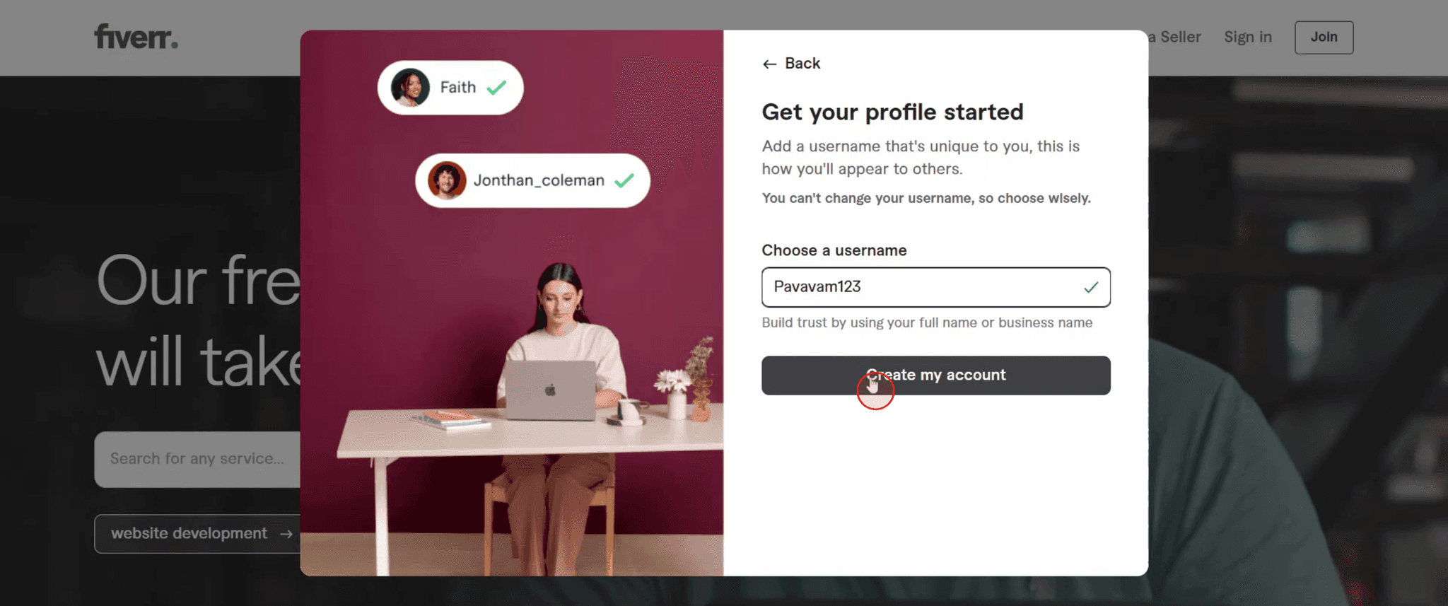 How to Create Fiverr Account - 1 minute video guide