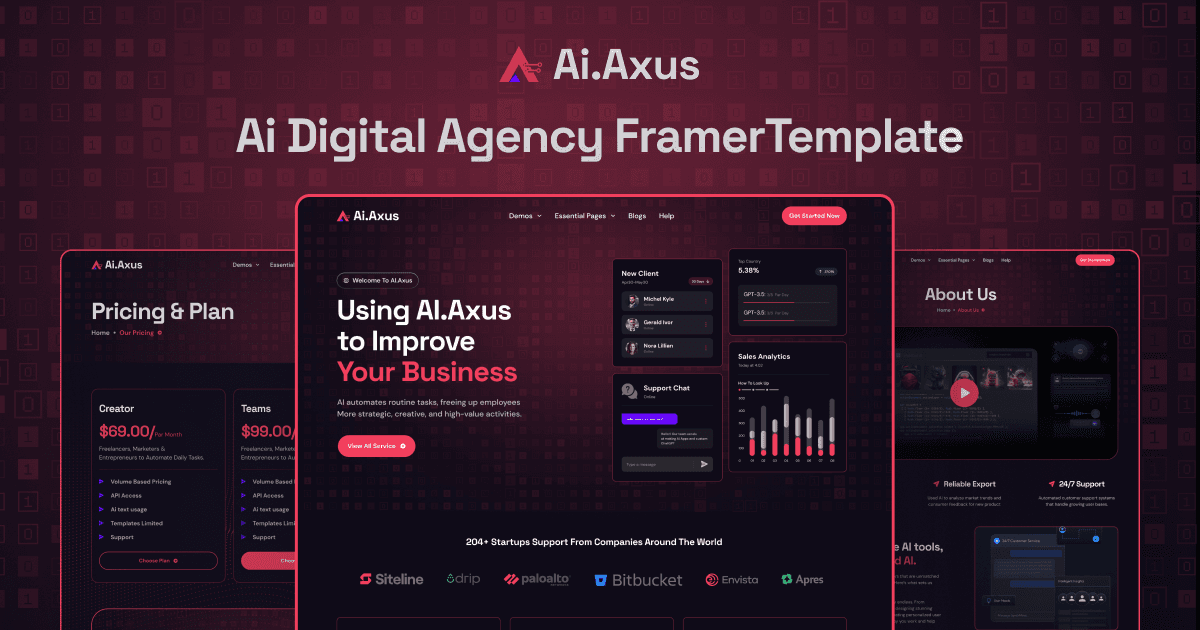 Ai.Axus - Ai Digital Agency Framer Template