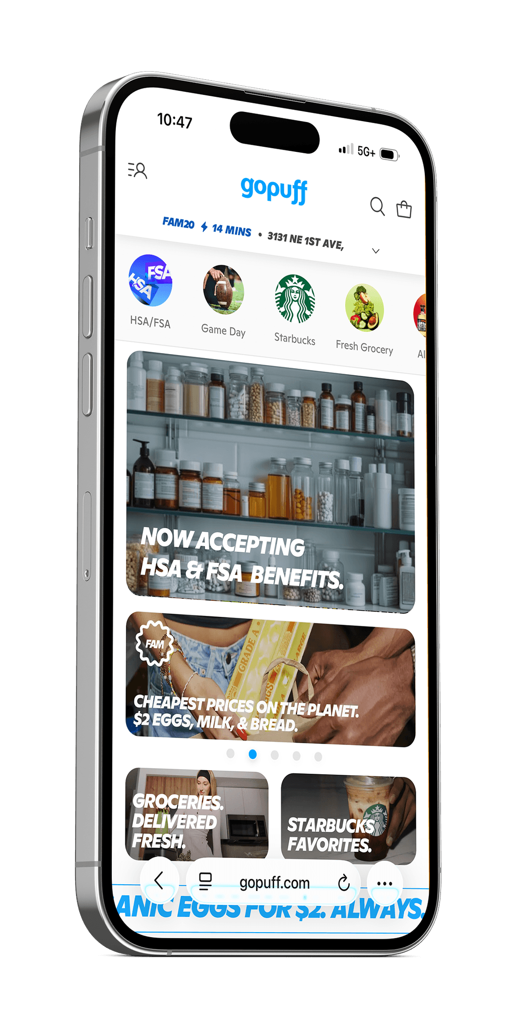 SNAP EBT grocery delivery in as fast as 15 minutes with Gopuff!