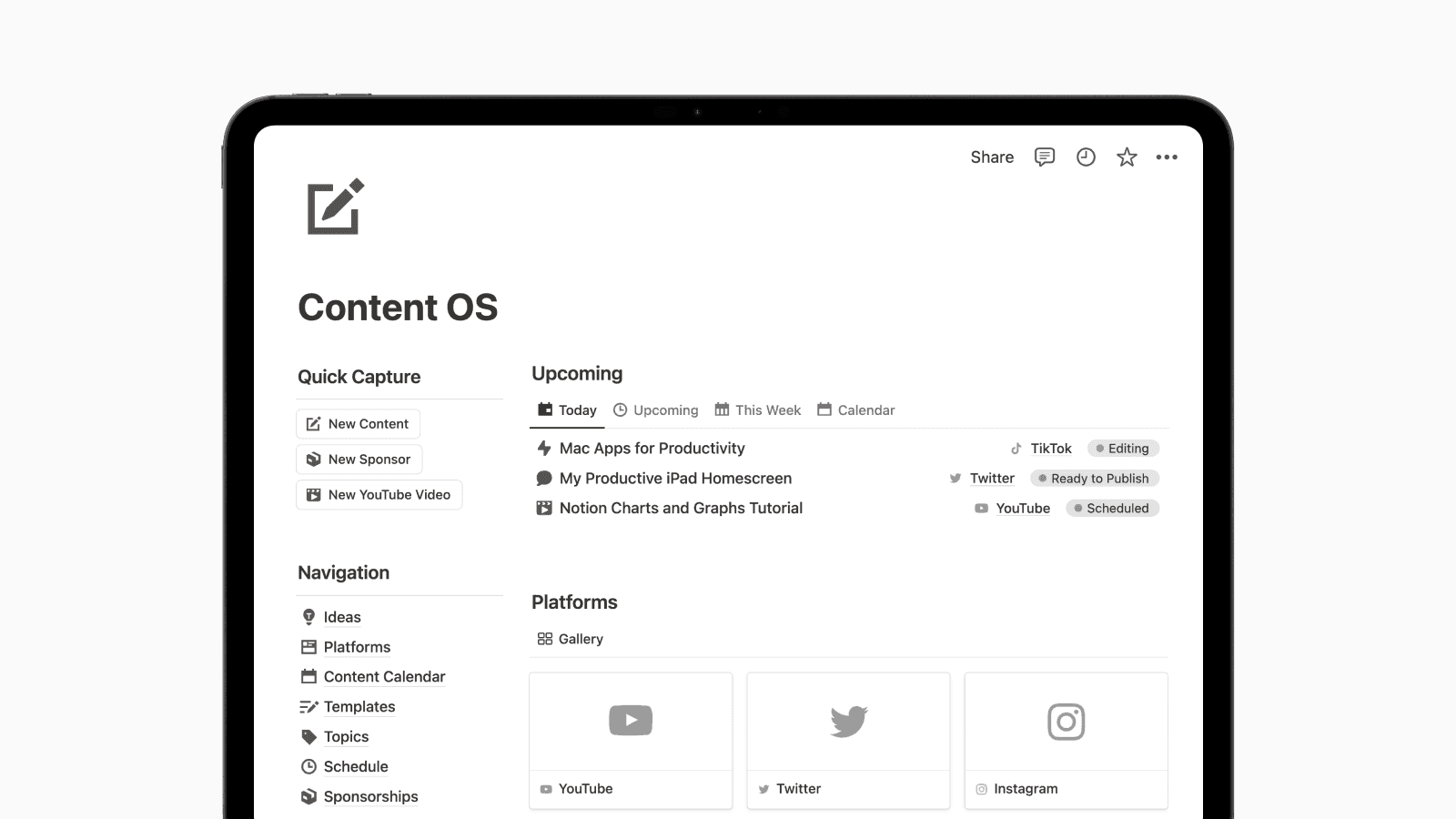 Content OS | Notion Template