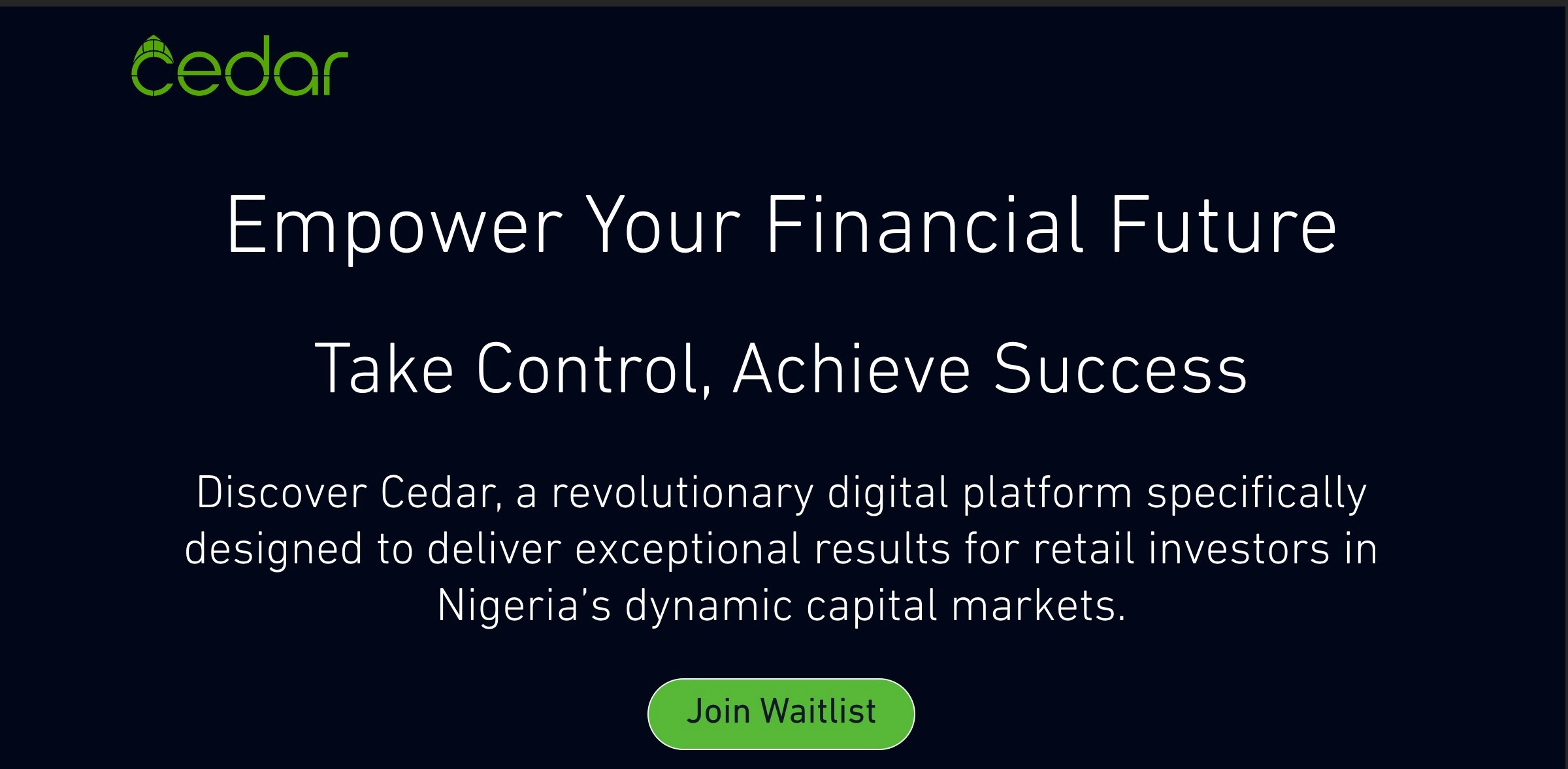 Cedar: Revolutionizing Investing in Nigeria's Capital Markets