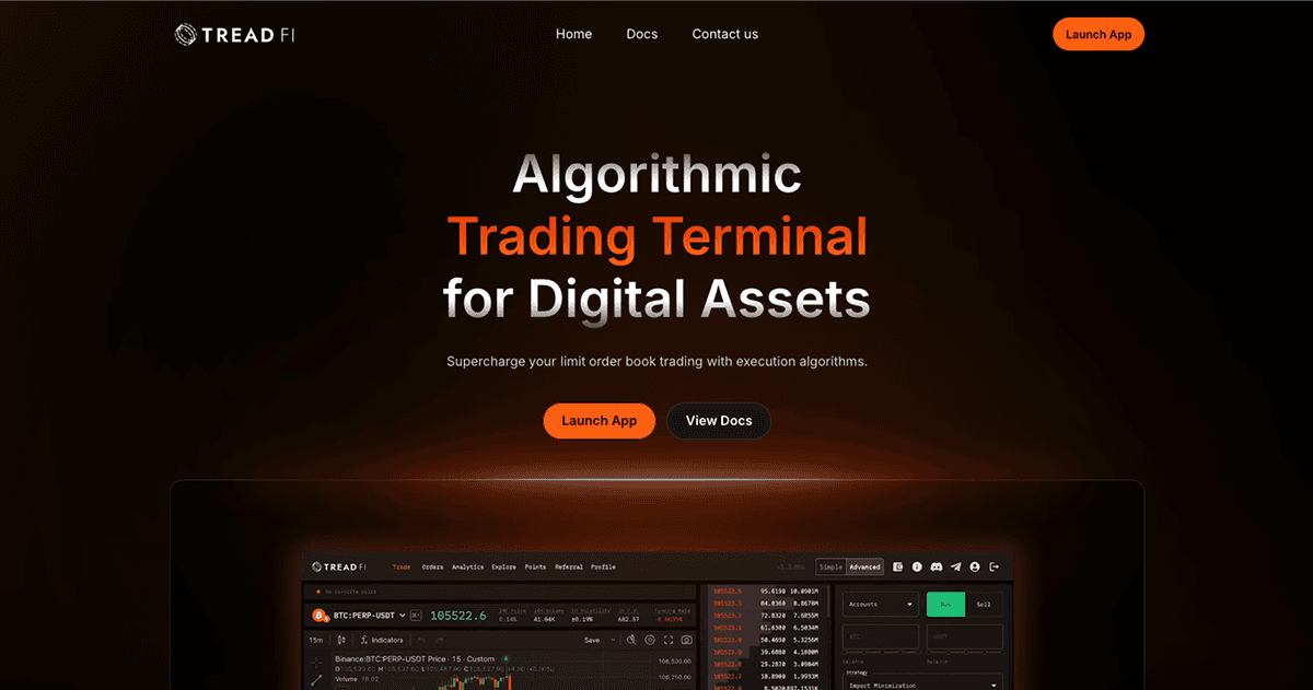 tread.fi - Algorithmic Trading Terminal for Digital Assets