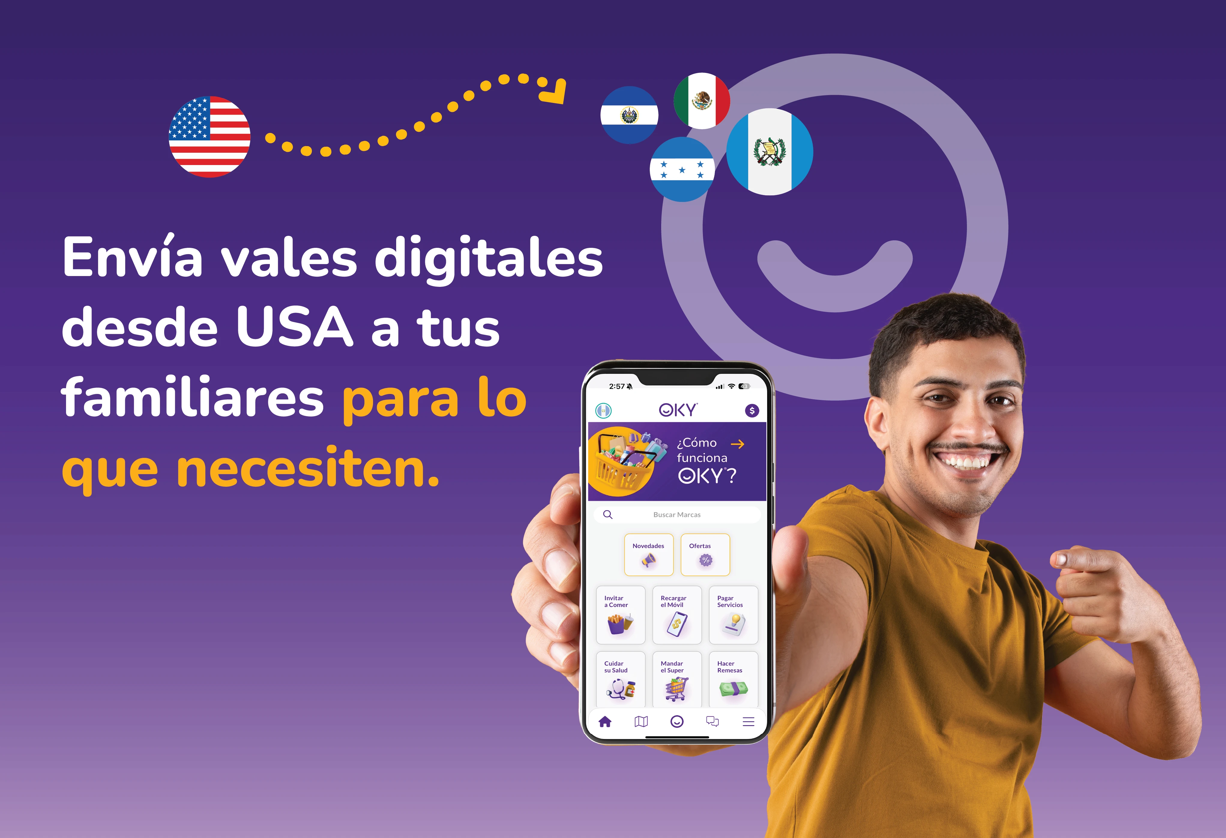 OKY App – Envía vales prepagados de USA a Latinoamérica