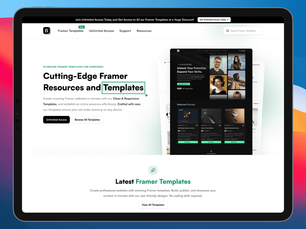 The Ultimate List of Framer Template Stores | Framer.ing blog