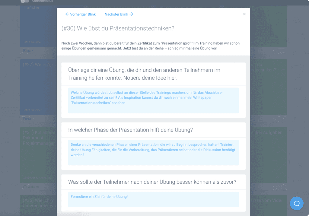 Learning Nuggets im Training: Großes klein denken! - blink.it