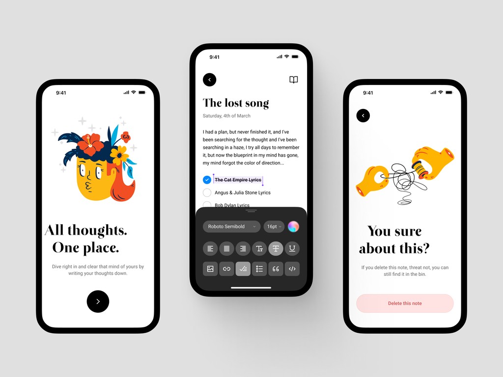 Note Taking — Mobile App UI Design by Pixco | Figma Template