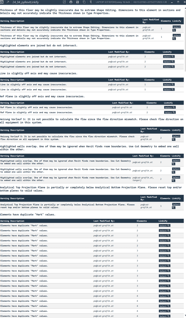Create Interactive Revit Reports with pyRevit Linkify