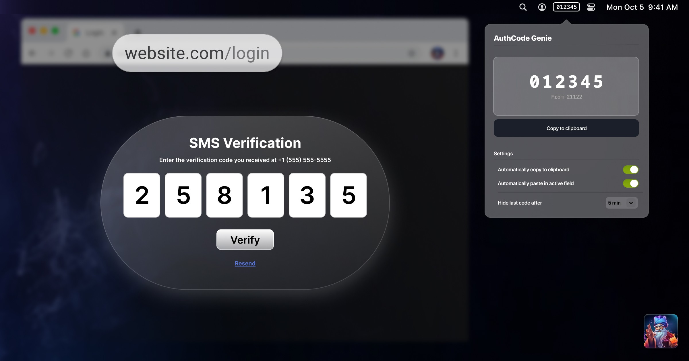 AuthCode Genie - End the hassle of typing SMS auth codes on your Mac
