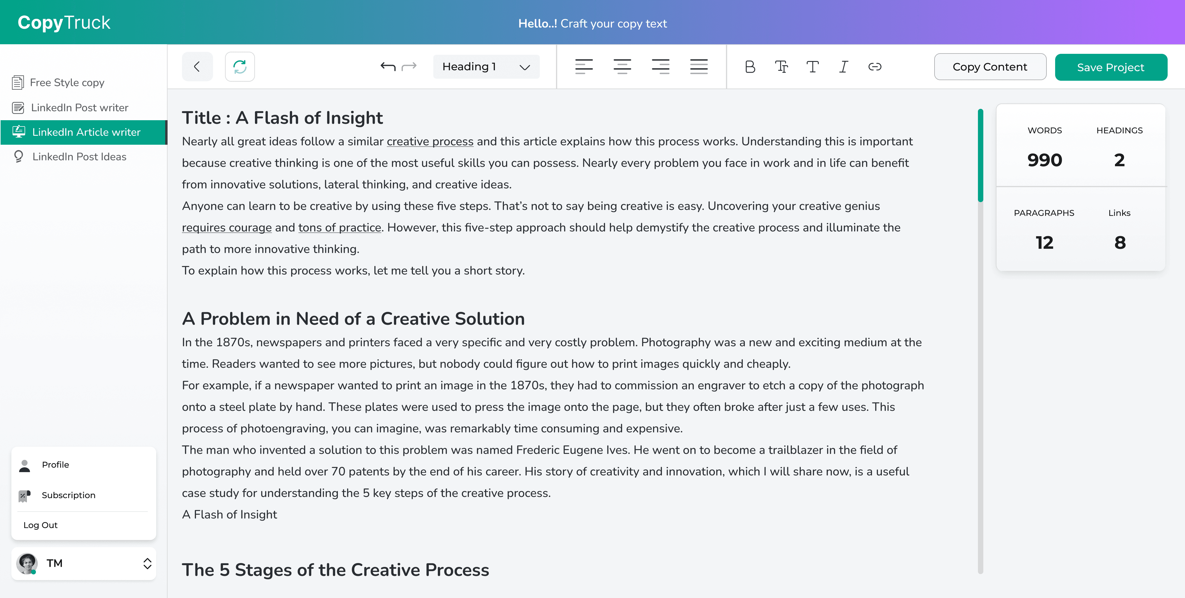 CopyTruck - Dominate LinkedIn Growth