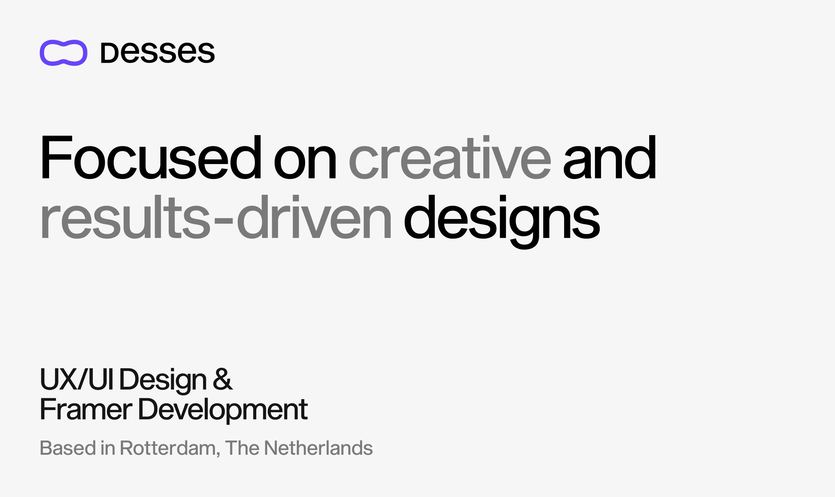 Desses — UX/UI Design & Framer Development