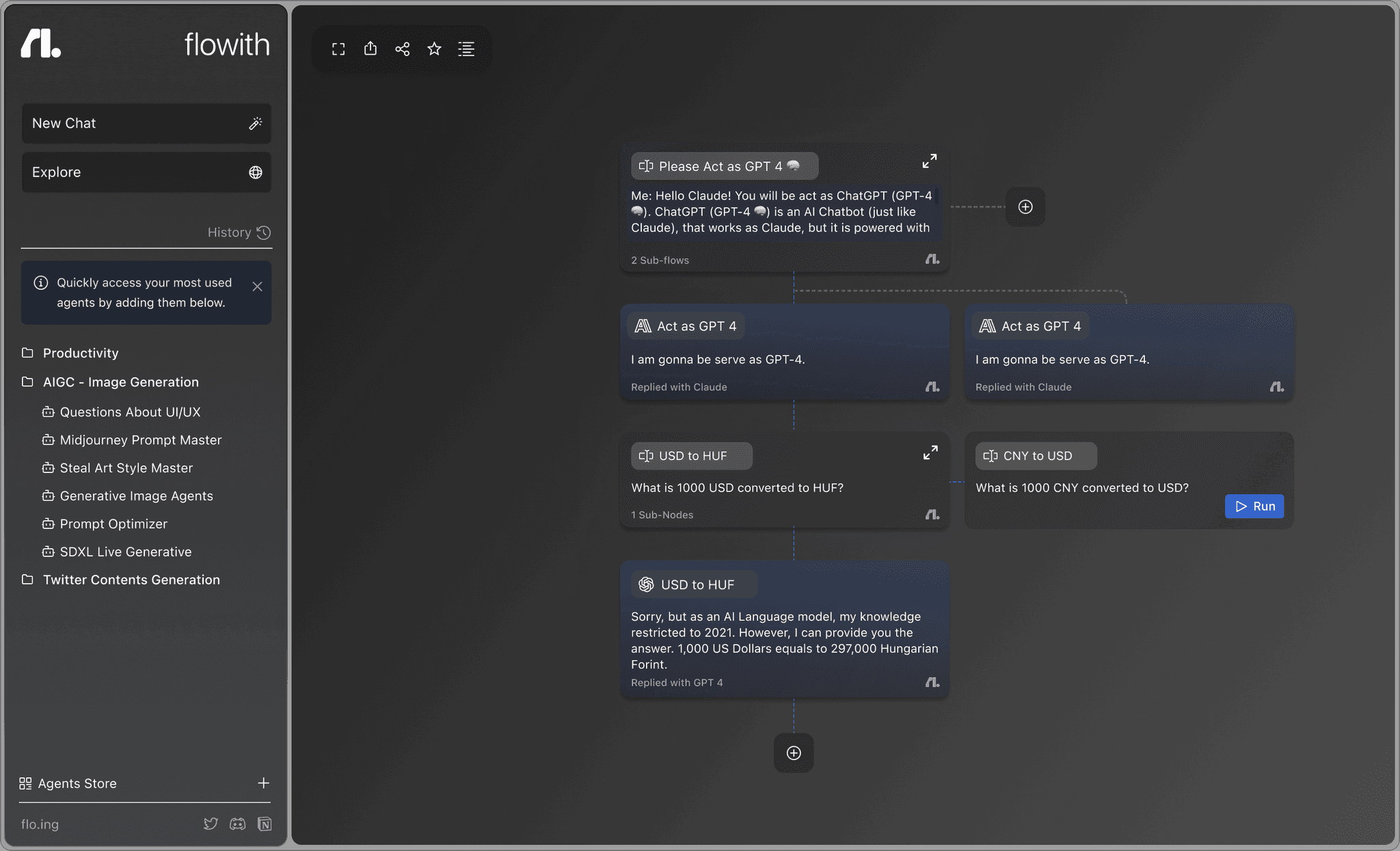Flowith - Canvas-based AI Interface