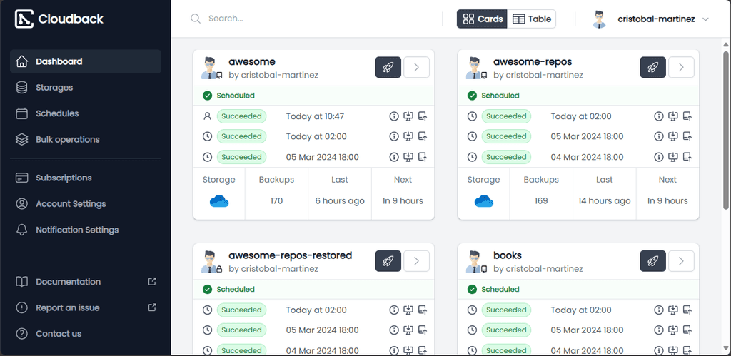 Cloudback | GitHub Repository Backup