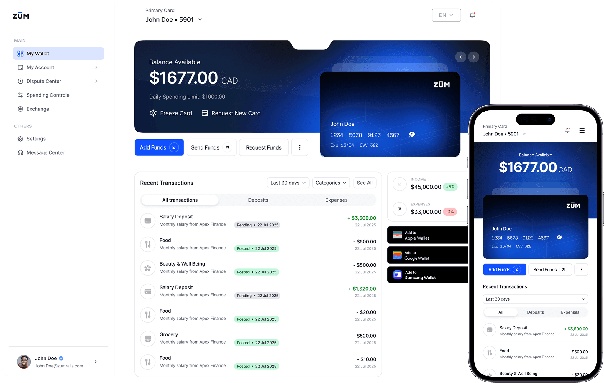 All-in-One Digital Wallet | Zūm Rails