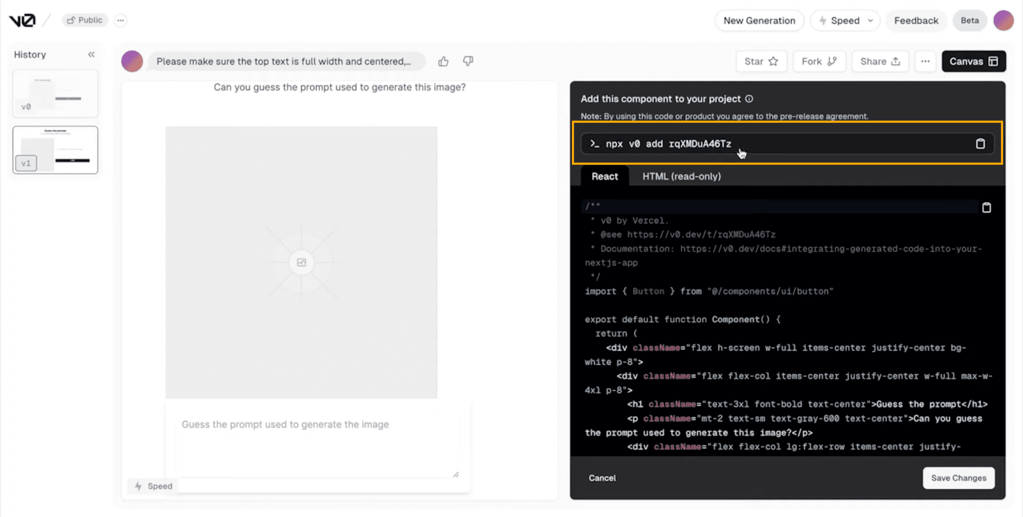 Generative Fullstack: Frontend UI with Vercel v0 and Backend with BuildShip