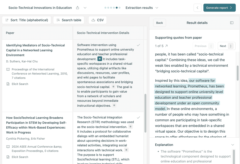 Elicit: AI for scientific research