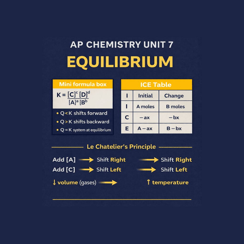AP Chemistry Unit 7 Cheat Sheet: Equilibrium