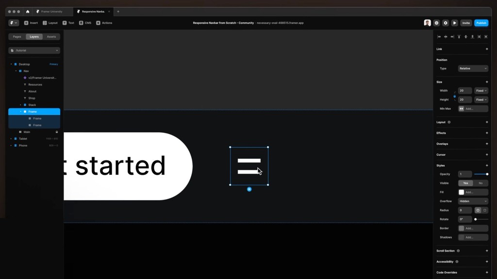 How to Create a Responsive Navigation in Framer — Framer University Blog