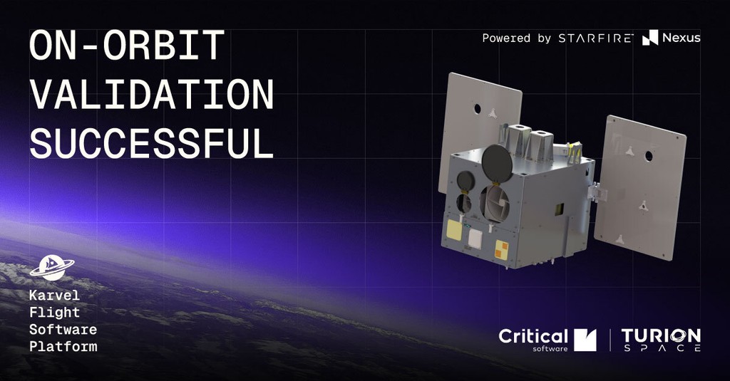 Turion Space's Starfire NEXUS Platform Enables Critical Software's Karvel Flight Software to ...