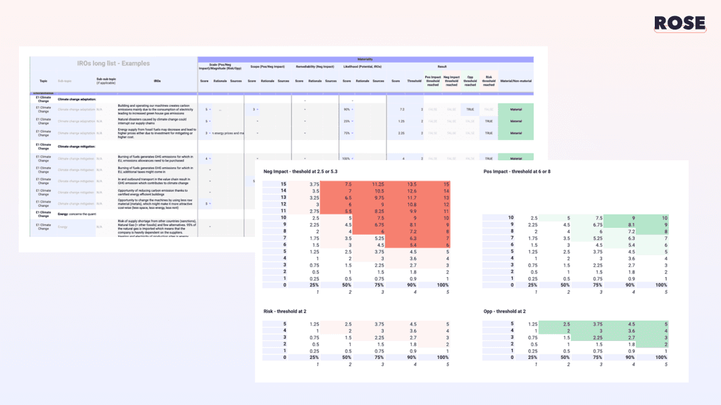 ROSE Platform | Double Materiality template