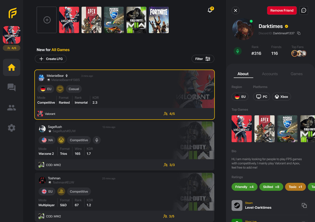 PlayerFinder: Powering Connections, Fueling Gameplay