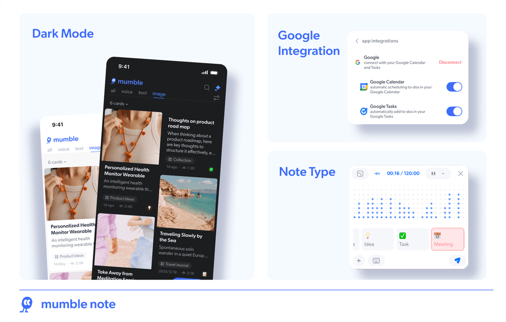 Mumble Note - The fastest AI voice notetaker on the go
