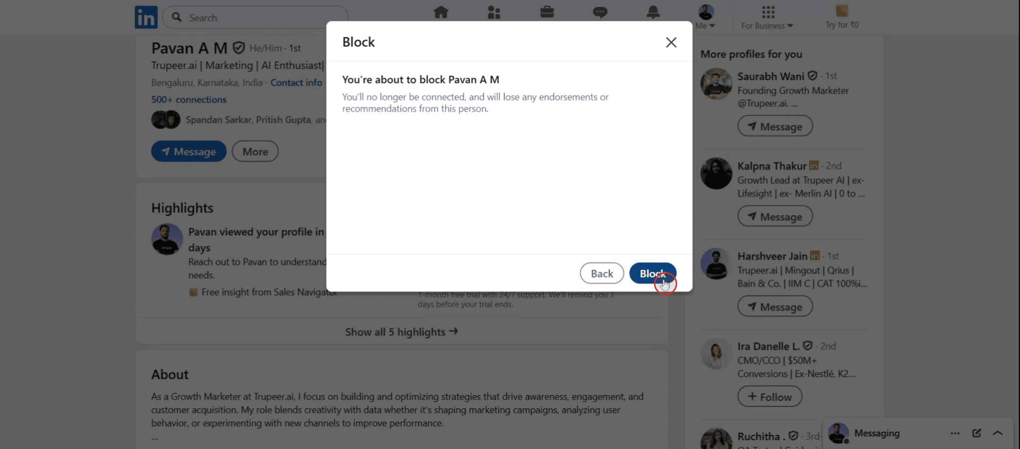 Cómo bloquear a alguien en LinkedIn - Guía en vídeo de 1 minuto