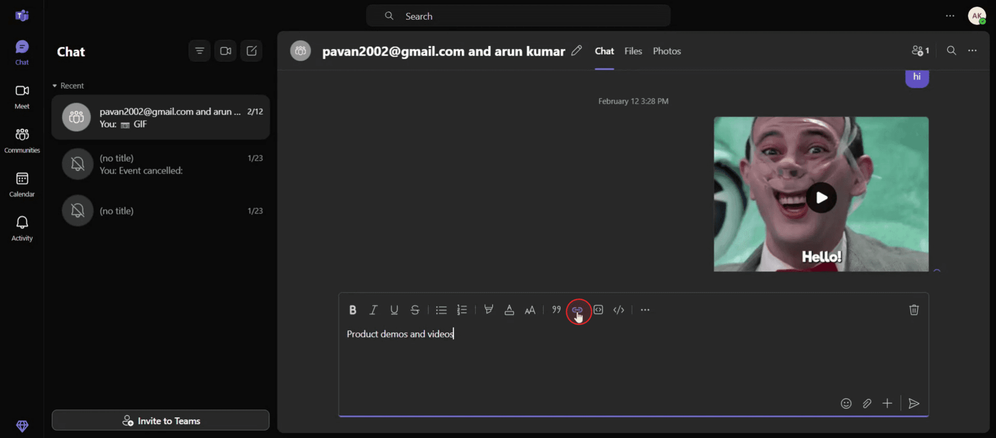 How to Hyperlink in Teams - 1 minute video guide