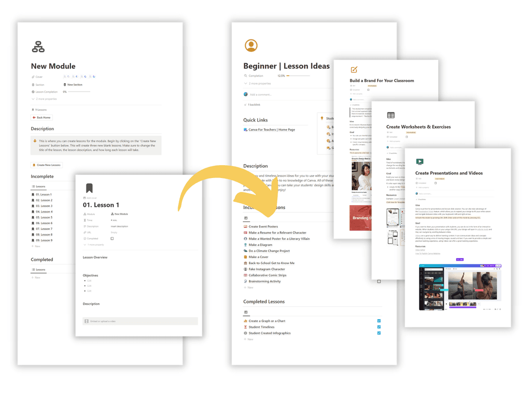 Notion For Teachers: Modular Course Creator | Notion Template