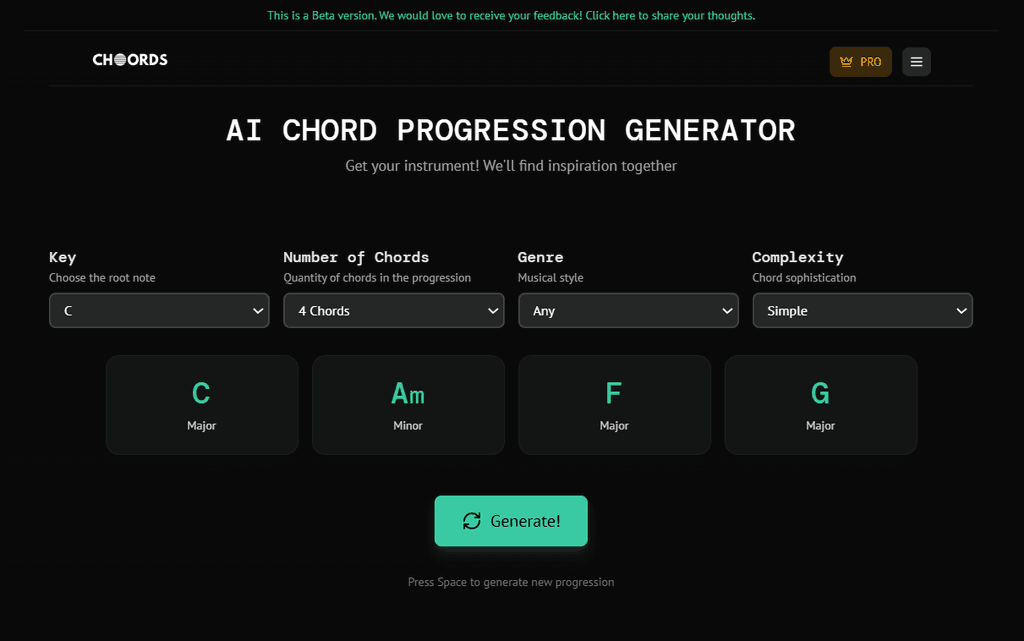 CHOORDS | Chord Progression Generator