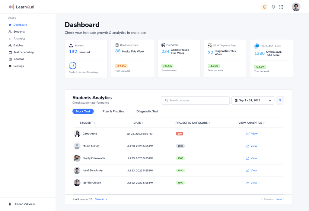 Bluebook SAT vs. LearnQ.ai: Best Digital SAT Platform Comparison