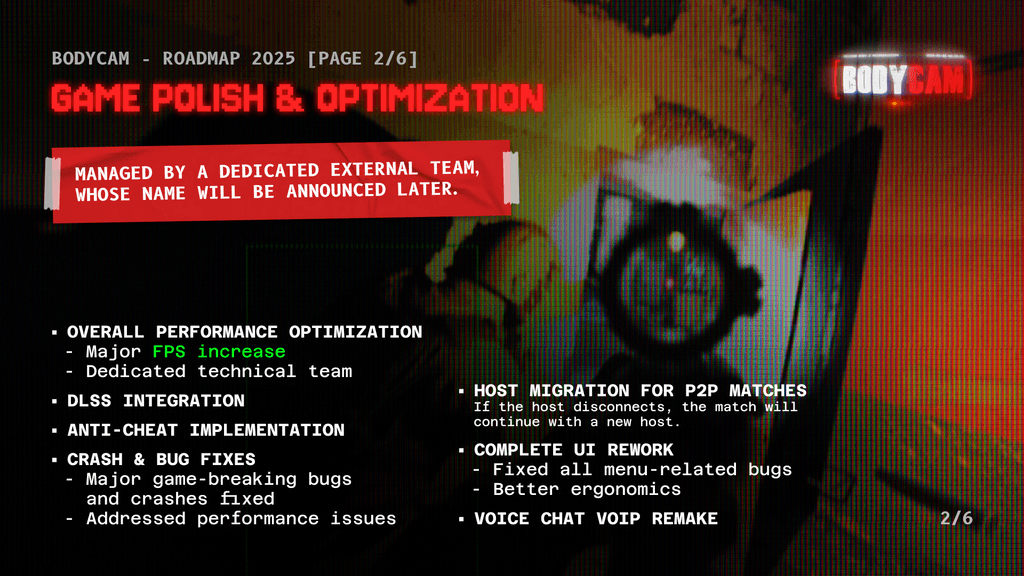 ROAD MAP 2025 - Bodycam | Official website