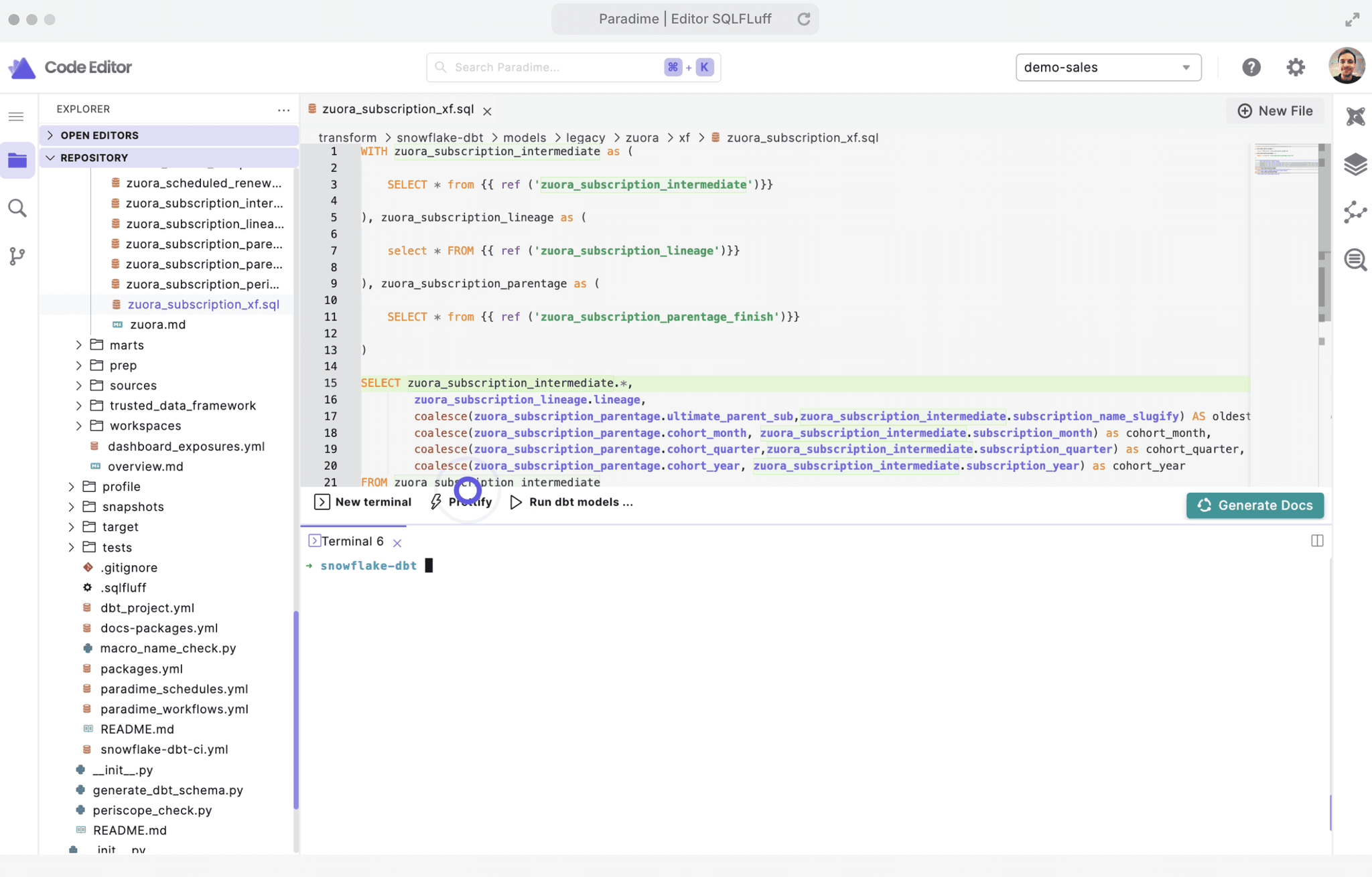 Paradime | SQLFluff + dbt™