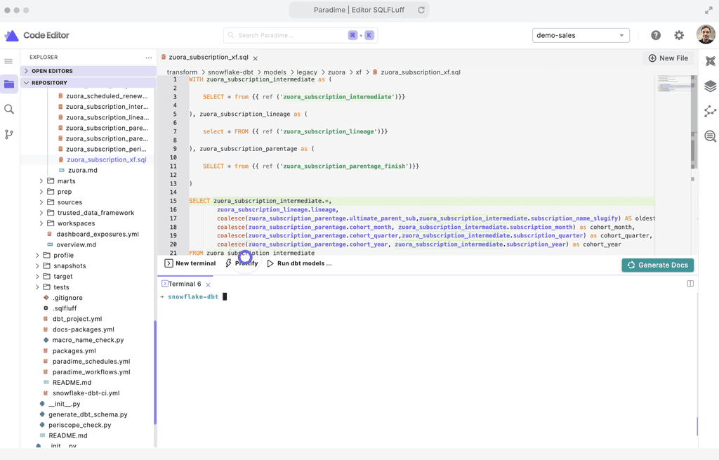 Paradime | SQLFluff + dbt™