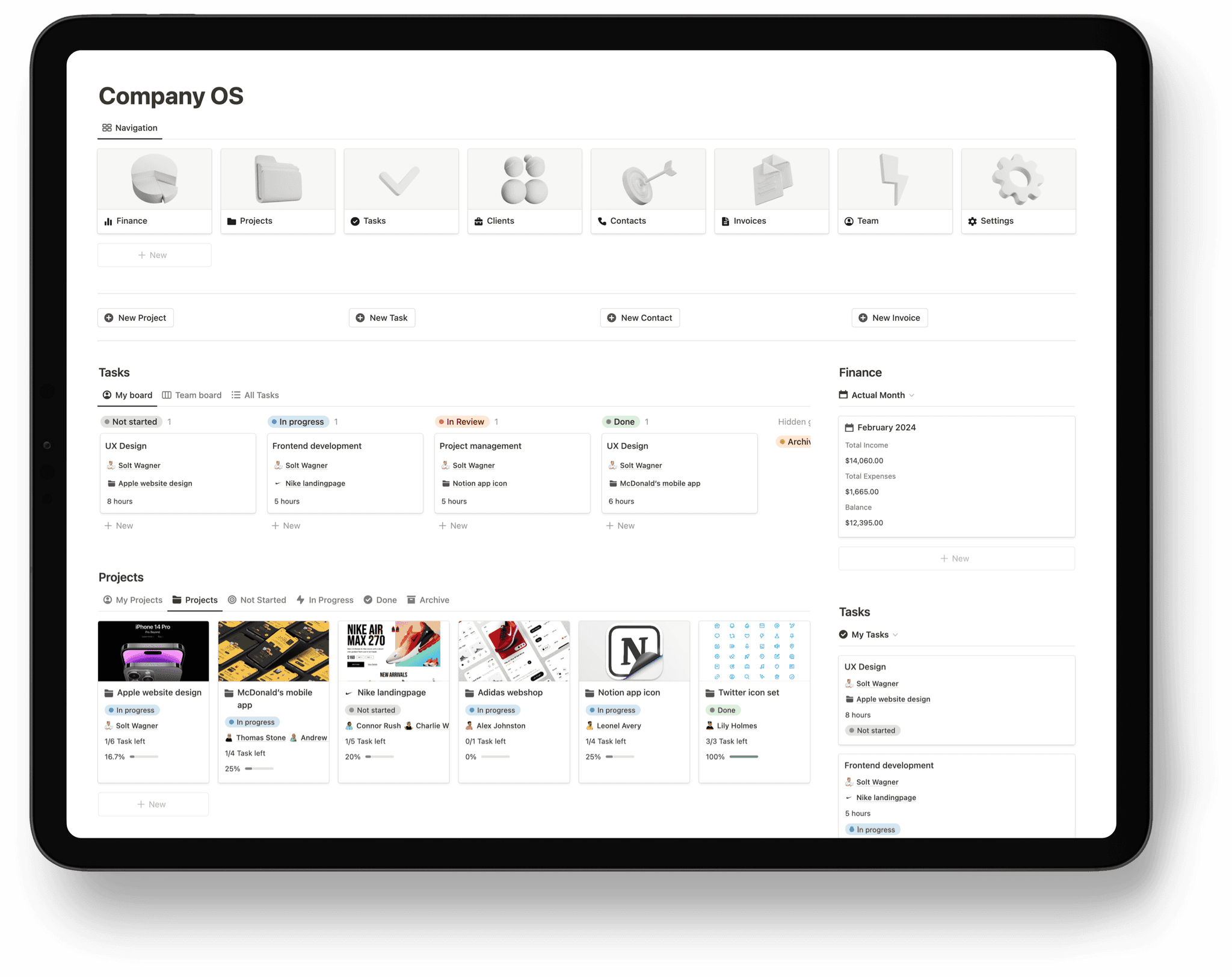 Notion Company OS Template @ Solt Wagner