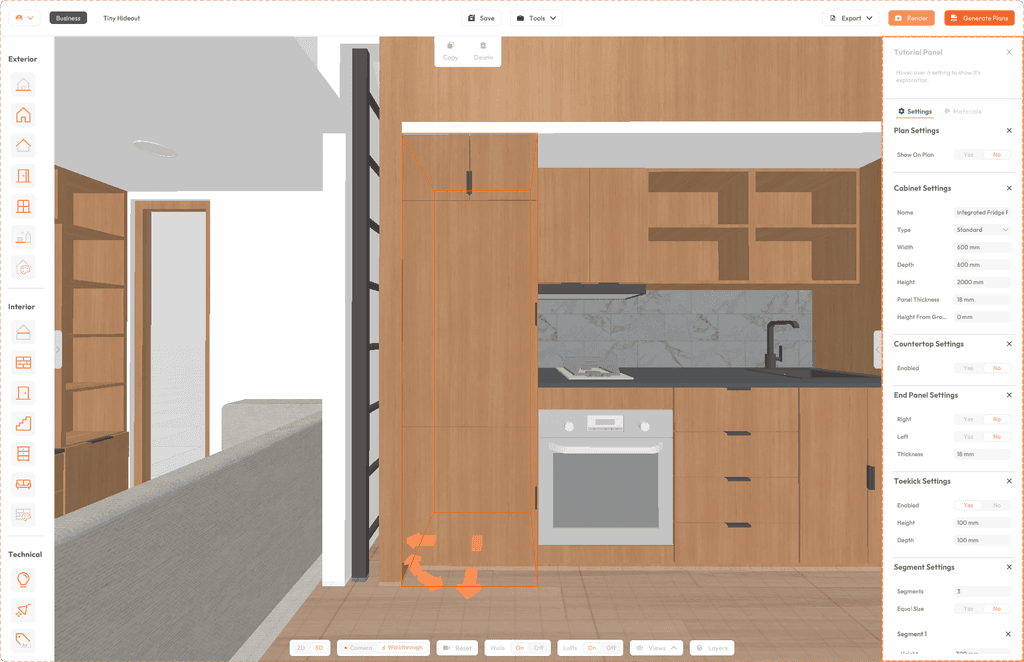 3D Tiny House Design Software User Interface Update