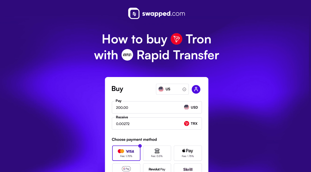 How to buy Tron (TRX) with Rapid Transfer