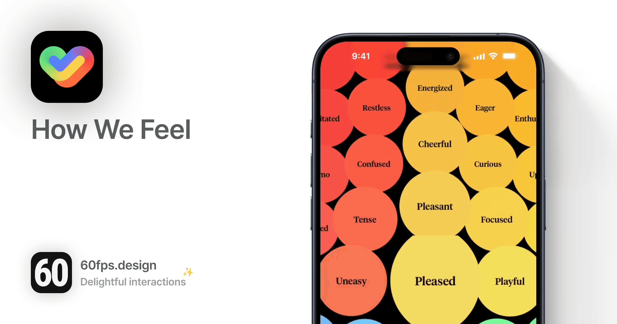 How We Feel iOS App UI/UX animation