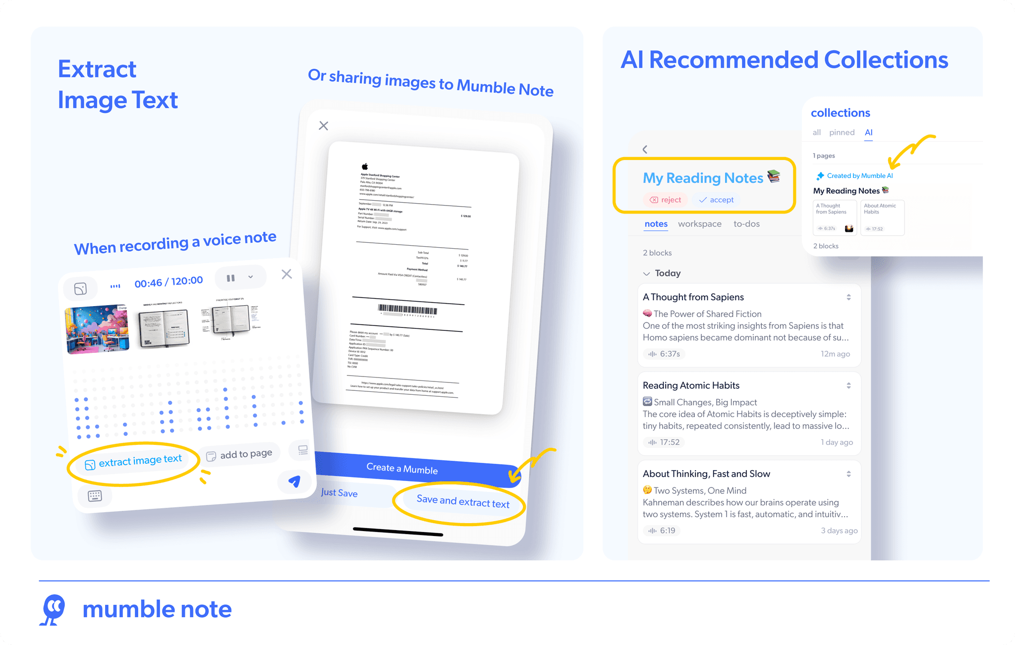 Mumble Note - The fastest AI voice notetaker on the go