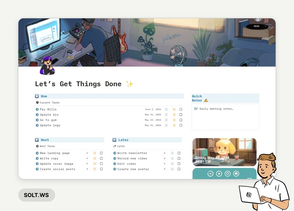 20+ Free Aesthetic Notion Templates for 2025 - Solt Wagner