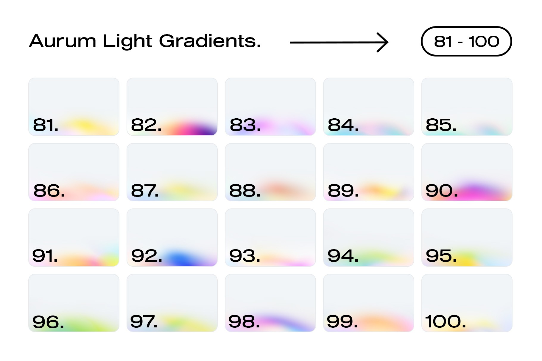 100 Aurum Light Gradients | Asylab