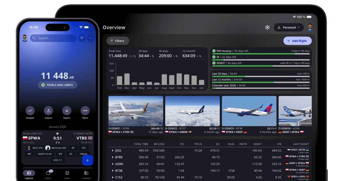 Logbook Export - FLYLOG.io