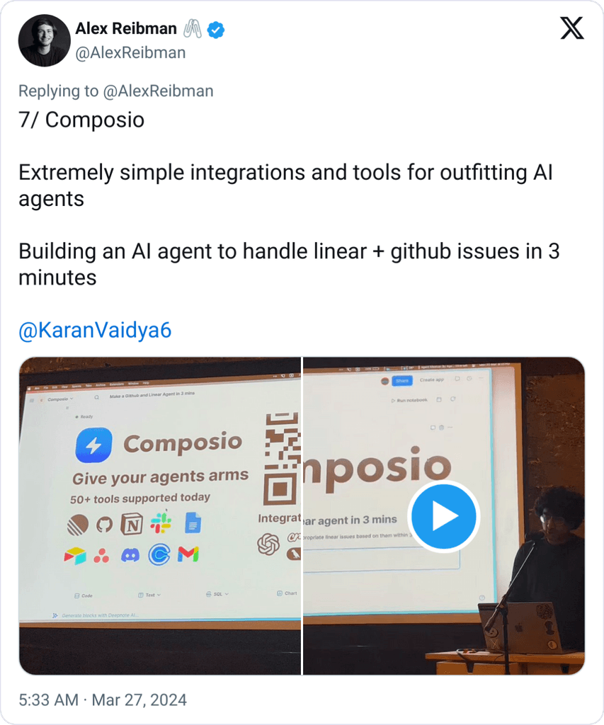 Composio - Connect 90+ tools to your AI agents