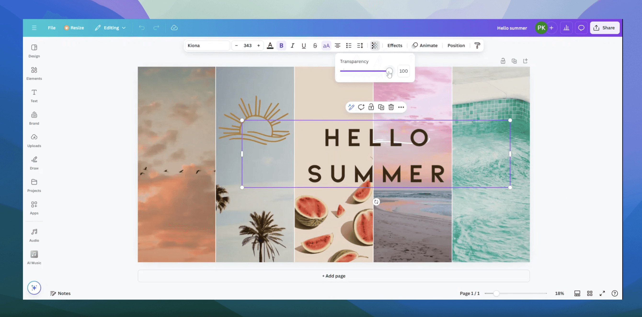 How to adjust opacity in Canva - 1 minute video guide