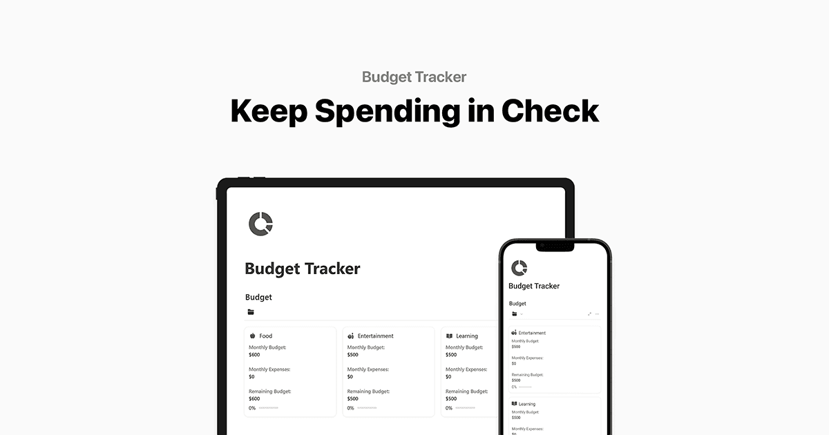 Budget Tracker - Notion Templates by HeyAlbert