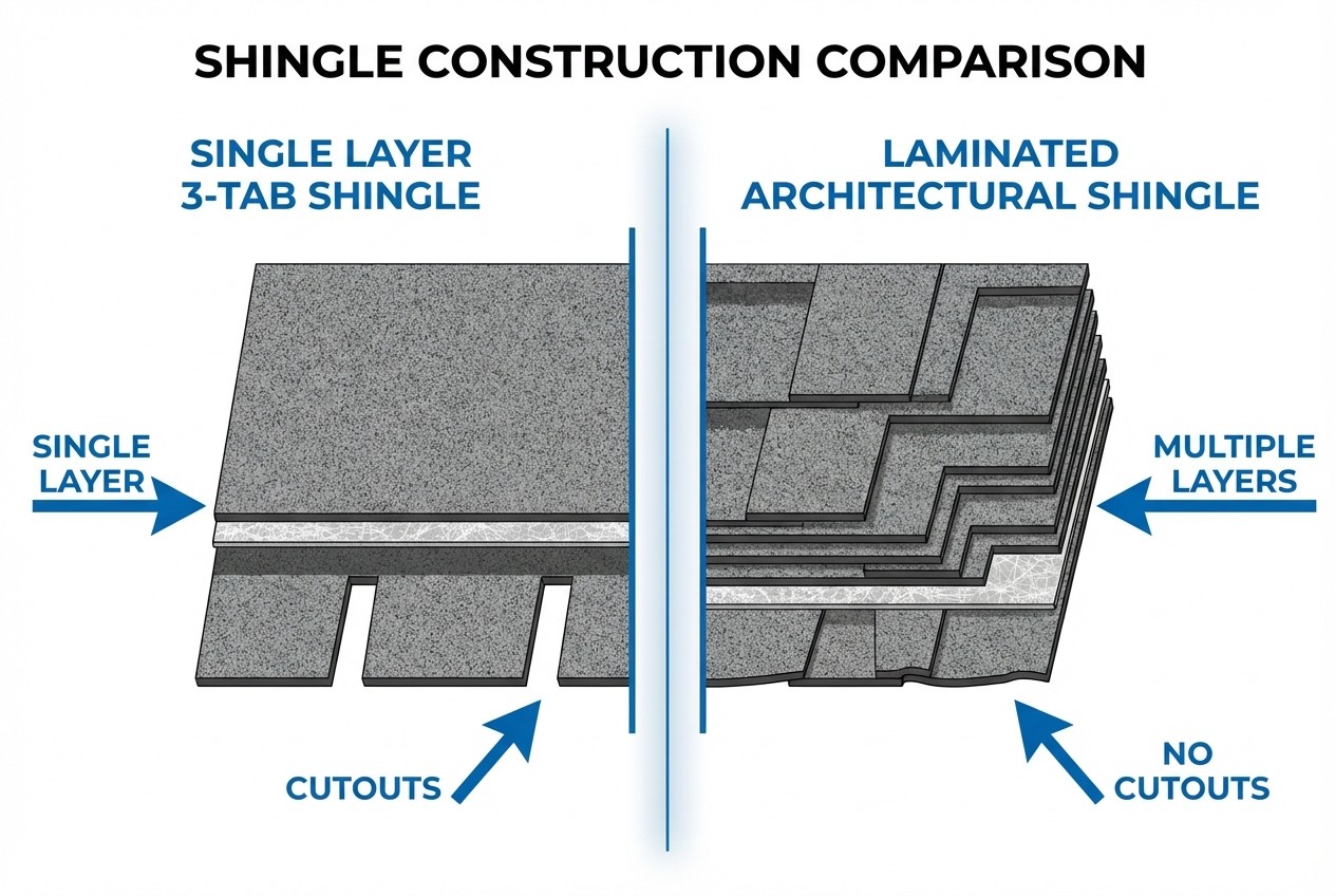 3 Tab vs Architectural Shingles: Complete Comparison