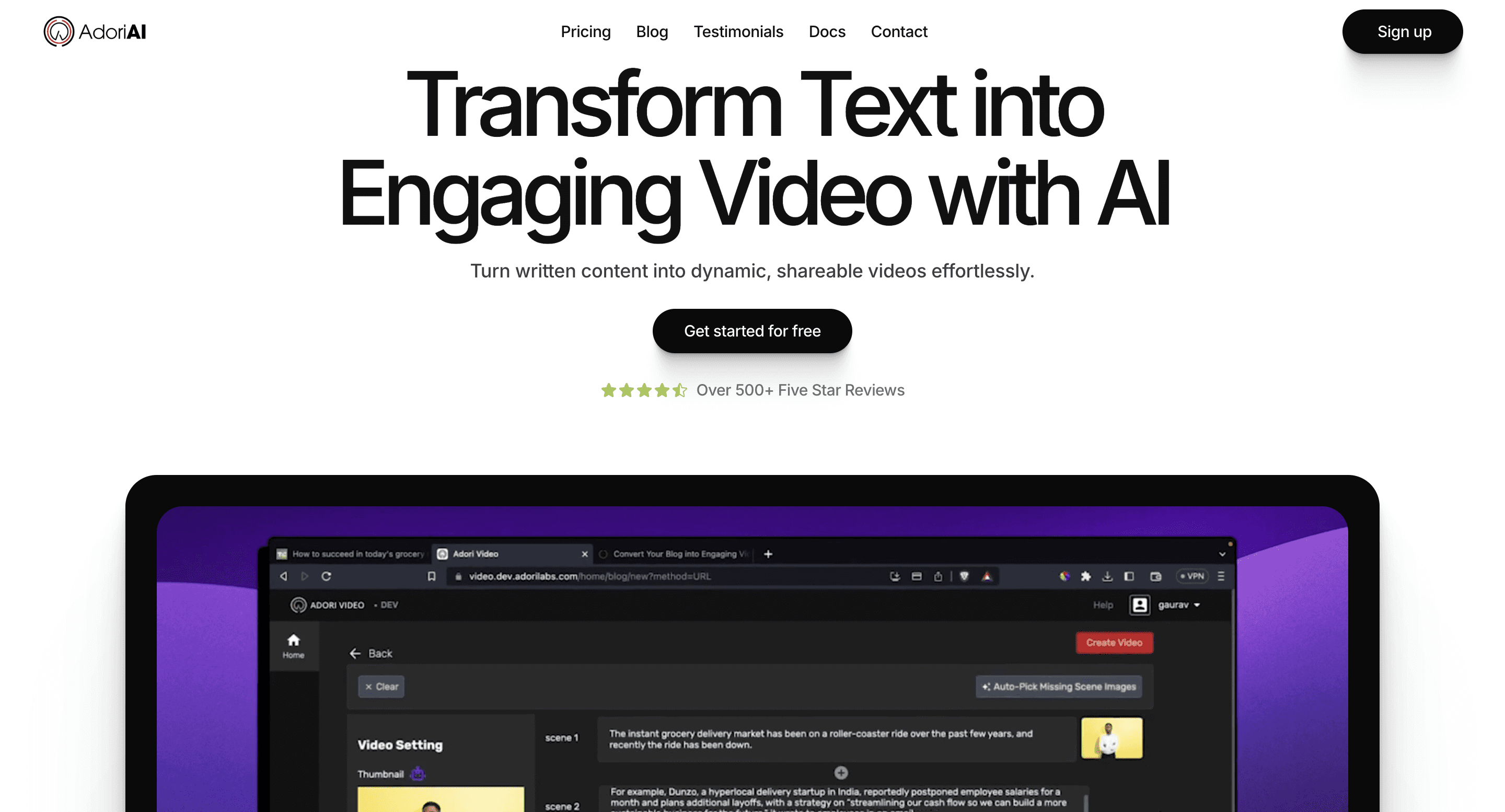 AdoriAI - Convert Blog into Video