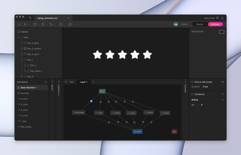Create a star rating component with Rive’s State Machine
