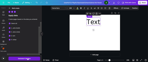 How to Bulk Create in Canva – Fast Content Generation - 1 minute video ...
