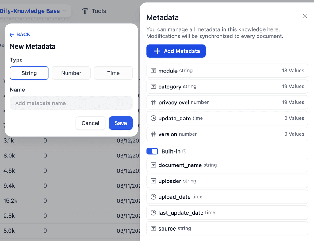 Dify v1.1.0: Filtering Knowledge Retrieval with Customized Metadata - Dify Blog